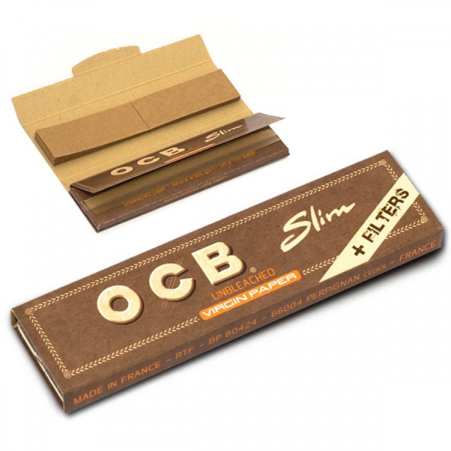 OCB Slim Virgin paper with tips Brown | DISCOUNT VAPOR & DAIRY